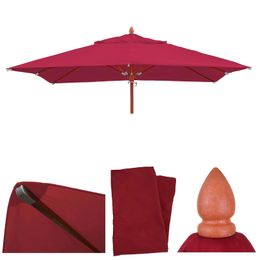 Ersatz-Bezug für Gastronomie Holz-Sonnenschirm MCW-C57, Sonnenschirmbezug Ersatzbezug, eckig 3x3m Polyester 3kg ~ bordeaux