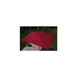 MCW Sonnenschirm Lissabon, Gartenschirm Marktschirm, 2x3m Polyester/Holz 6kg ~ bordeaux