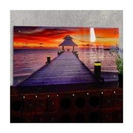 MCW Glasbild T114, Wandbild Poster Motiv, 50x100cm ~ Steg