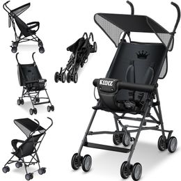 Kidiz® Kinderwagen CITY Buggy Kinderbuggy klappbar Sportwagen Faltbar 360° 4-Zoll-Räder Inkl. Sonnen- und Regenverdeck zusammenklappbar 5-Punkt-Sicherheitsgurt ab 6 Monate