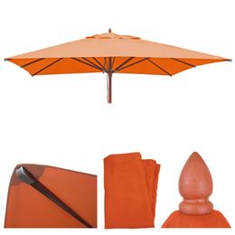 Ersatz-Bezug für Gastronomie Holz-Sonnenschirm MCW-C57, Sonnenschirmbezug Ersatzbezug, eckig 4x4m Polyester 3kg ~ terracotta