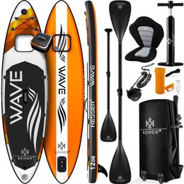 Kesser® SUP Board Aufblasbar Set mit Sichtfenster Stand Up Paddle Board Premium Surfboard Wassersport 6 Zoll Dick Komplettes Zubehör 130kg