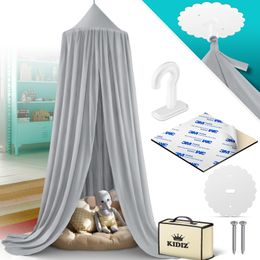 Kidiz® Baldachin Kinderzimmer Betthimmel babybett für Schlafzimmer Inkl. Aufbewahrungstasche ohne Bohren Saumlänge ca. 270cm Moskitonetz Insektenschutz Kinder Spielzelte