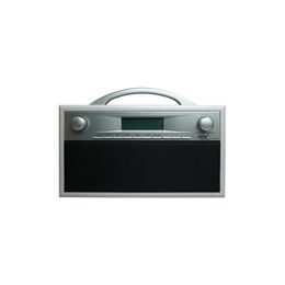 Elta DAB+ Radio MP3 Wecker LCD-Display Holzgehäuse Silber/ Grau