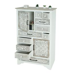 Apotheker Kommode MCW-J48, Schrank Schubladenkommode, Holz Schubladen, Shabby-Look Vintage 150x81x40cm, weiß-braun