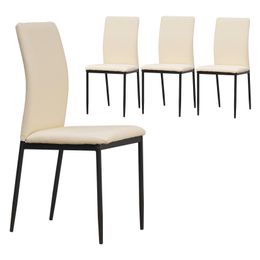 ALBATROS Esszimmerstühle CAPRI 4er Set, Beige - Edles Italienisches Design, Polsterstuhl, Kunstleder-Bezug, Modern und Stilvoll am Esstisch - Küchenstuhl, Stuhl Esszimmer hoher Belastbarkeit