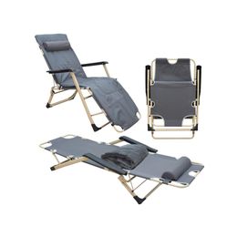 AMANKA Liegestuhl Campingliege 178 cm Sonnenliege Gartenliege Liege Strandliege Stuhl