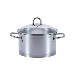 SSW BERLIN SSW Kitchen Q Profi Star Kochtopf mit Deckel, Edelstahl, Ø 24 cm, 6,1 l