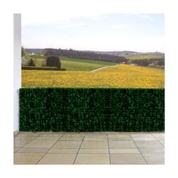 MCW Balkonsichtschutz, Sichtschutz Windschutz Verkleidung für Balkon Terrasse Zaun ~ 500x150cm Blatt dunkel