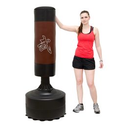 Eyepower 175cm Standboxsack Box Punching Bag Boxsack Stehend Boxständer Braun