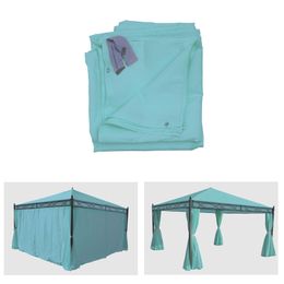 MCW 4er-Set Seitenwand für Pergola Calpe, Ersatzseitenwand Pavillon 4x4m, Polyester ~ türkis