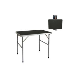 AMANKA Campingtisch Aluminium Klapptisch 60x80x67cm Stahlrahmen MDF-Tischplatte Dunkelgrau praktisches Koff