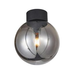 Brilliant Lampe Astro Deckenleuchte 25cm schwarz/rauchglas 1x A60, E27, 60W, geeignet für Normallampen (nicht enthalten) Für LED-Leuchtmittel geeignet