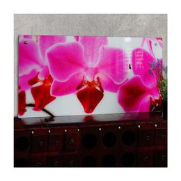 MCW Glasbild T114, Wandbild Poster Motiv, 50x100cm ~ Orchidee