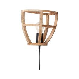 Brilliant Lampe Matrix Nature Wandspot antik holz/schwarz korund 1x A60, E27, 60W, geeignet für Normallampen (nicht enthalten) Mit Schnurzwischenschalter