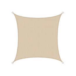 AMANKA UV Sonnensegel 3x3 m HDPE Quadrat Sonnenschutz Überdachung Garten Balkon Beige