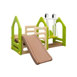 LittleTom Kinder Spielplatz ab 1 Jahr 155x135 Garten Spielturm - Baby Rutsche mit Schaukel