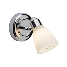 Brilliant Lampe Kensington Wandspot chrom/weiß 1x QT14, G9, 28W, geeignet für Stiftsockellampen (nicht enthalten) IP-Schutzart: 44 - spritzwassergeschützt