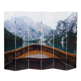 Foto-Paravent MCW-A83, Raumteiler Trennwand Sichtschutz, MVG-zertifiziert ~ 180x244cm Boot