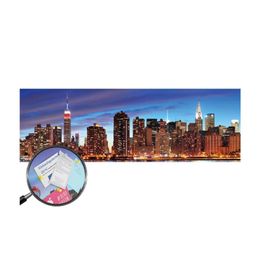 MCW LED-Pinnwand, Leuchtbild Memoboard Pinnboard Timer ~ 120x40cm New York