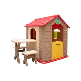 LittleTom Kinder Spielhaus ab 1 - Garten Kinderhaus mit Tisch - Indoor Kinderspielhaus