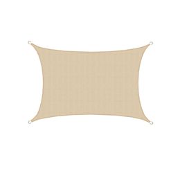 AMANKA UV Sonnensegel 3x5 HDPE Rechteckig Sonnenschutz Überdachung Garten Balkon Beige