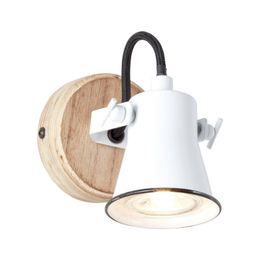 Brilliant Lampe Seed Wandspot weiß/holz hell 1x PAR51, GU10, 5W, geeignet für Reflektorlampen (nicht enthalten) Köpfe schwenkbar