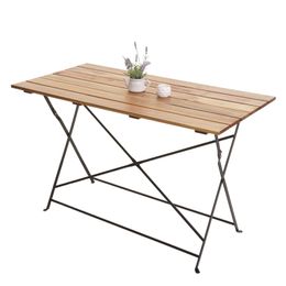 Biergartentisch MCW-J40, Klapptisch Gartentisch, Gastronomie-Qualität Akazie MVG-zertifiziert 120x60cm ~ naturfarben