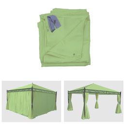 MCW 4er-Set Seitenwand für Pergola Calpe, Ersatzseitenwand Pavillon 4x4m, Polyester ~ grün