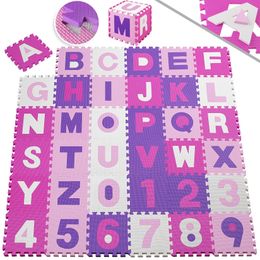 Kidiz® 86 teilige Puzzlematte Kinderspielteppich Spielmatte Spielteppich Schaumstoffmatte Kinderteppich, Puzzle Zahlen und Buchstaben Schutzmatte