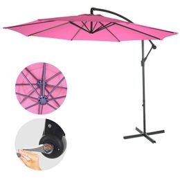 MCW Ampelschirm Terni, Sonnenschirm Sonnenschutz, Ø 3m neigbar, Polyester/Stahl 11kg ~ pink ohne Ständer