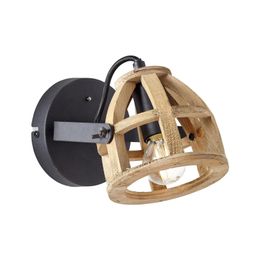 Brilliant Lampe Matrix Wood Wandspot schwarz/natur 1x D45, E14, 40W, geeignet für Tropfenlampen nicht enthalten Kopf schwenkbar Für LED-Leuchtmittel geeignet