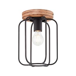 Brilliant Lampe, Tosh Deckenleuchte 20cm antik holz/schwarz korund, 1x A60, E27, 40W, Holz aus nachhaltiger Waldwirtschaft (FSC)