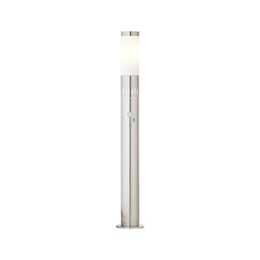 Brilliant Lampe, Leigh Außenstandleuchte 80cm Bewegungsmelder edelstahl, 1x A60, E27, 11W, IP-Schutzart: 44 - spritzwassergeschützt