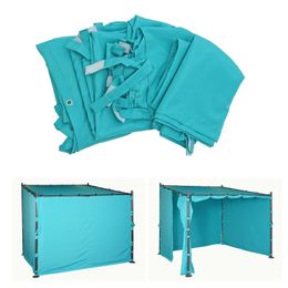 4er-Set Seitenwand für Pergola MCW-A22, Ersatzseitenwand Pavillon, 3x3m Polyester ~ türkis