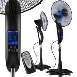 Kesser® Standventilator mit Fernbedienung , Timer Standlüfter - Oszillationsfunktion 80 Grad , 50W – 3 Geschwindigkeitsstufen , höhenverstellbarer Ventilator Standfuß - Neigungswinkel verstellbar