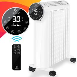 Kesser® Ölradiator 2500W Elektrische Heizung Heizkörper Elektroheizung energiesparend mit Display WiFi App & Fernbedienung Touchscreen - Mobil Öl Radiator 24h Timer, Thermostat & Überhitzungsschutz