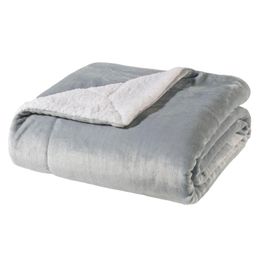 Wohnwohl® Flauschige Sherpa Kuscheldecke • Mikrofaser Wohndecke • Fleecedecke als Sofaüberwurf • Sofadecke/Tagesdecke/Wohnzimmerdecke • Teddyfleece Decke für Bett und Sofa