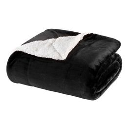 Wohnwohl® Flauschige Sherpa Kuscheldecke • Mikrofaser Wohndecke • Fleecedecke als Sofaüberwurf • Sofadecke/Tagesdecke/Wohnzimmerdecke • Teddyfleece Decke für Bett und Sofa