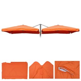 MCW Sonnenschirmbezug T44, 8 Streben 3x3m Polyester, Ersatz-Bezug für Doppel-Ampelschirm T44 ~ terracotta mit Flap