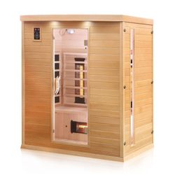 Dewello® Infrarotkabine Infrarotsauna PIERSON 160cm x 105cm inkl. 6 Vollspektrumstrahler, 3 Karbonstrahler, 3 Personen