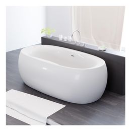 TroniTechnik® Freistehende Badewanne DOKOS Maße ca. 180 x 100 x 60cm Wanne - Füllmenge 210 Liter, aus Acryl mit Siphon