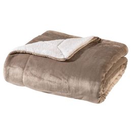 Wohnwohl® Flauschige Sherpa Kuscheldecke • Mikrofaser Wohndecke • Fleecedecke als Sofaüberwurf • Sofadecke/Tagesdecke/Wohnzimmerdecke • Teddyfleece Decke für Bett und Sofa