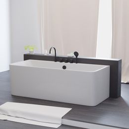 TroniTechnik® Badewanne SARIA Maße ca. 170 x 80 x 58cm Wanne, inkl. schwarze Armatur - Füllmenge 195 Liter,Acryl, Siphon