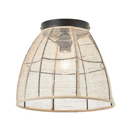 Brilliant Lampe, Tanah Deckenleuchte 32cm schwarz/natur, 1x A60, E27, 42W, Für LED-Leuchtmittel geeignet