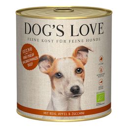 DOG’S LOVE Dog's Love Bio Rind mit Reis, Apfel und Zucchini 6x800g
