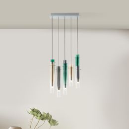 BRILLIANT LEUCHTEN Brilliant Inez Pendelleuchte LED Silber, 8-flammig