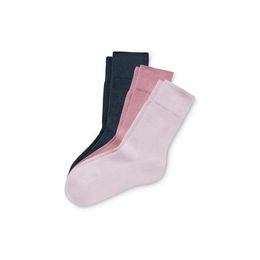 Tchibo 3 Paar Socken, rosa und blau