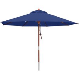 Sonnenschirm 3,5m rund Navy Dunkelblau Winddach UV-Schutz - Navy Blau - anndora