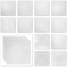 HEXIM Deckenplatten Styropor xps - weiß viele Motive 50x50cm - Sparpaket Nr.01 bis Nr.69: 10 m² / 40 Platten, Nr.14